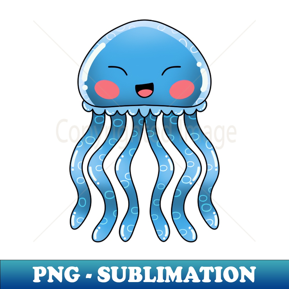 Blue Jellyfish - PNG Transparent Digital Download File for S | Inspire ...