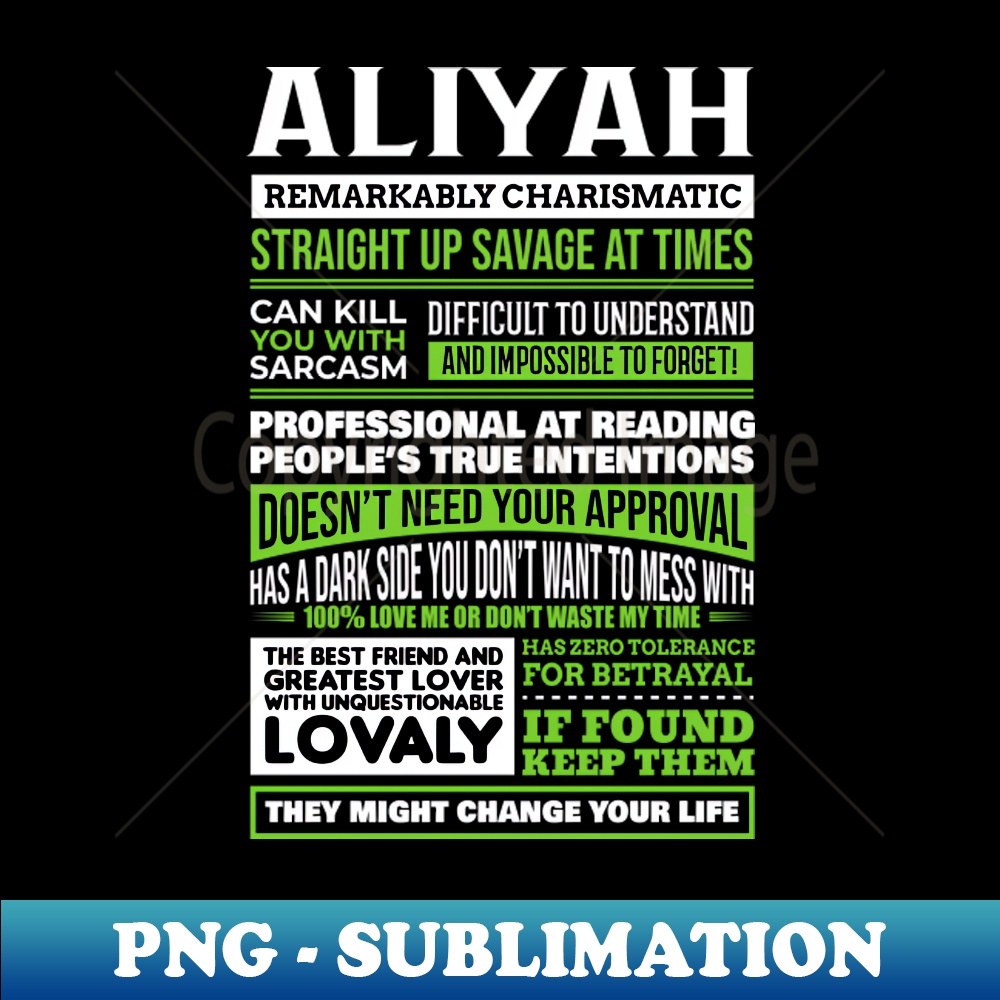 Aliyah - Special Edition Sublimation PNG File - Enhance Your | Inspire ...