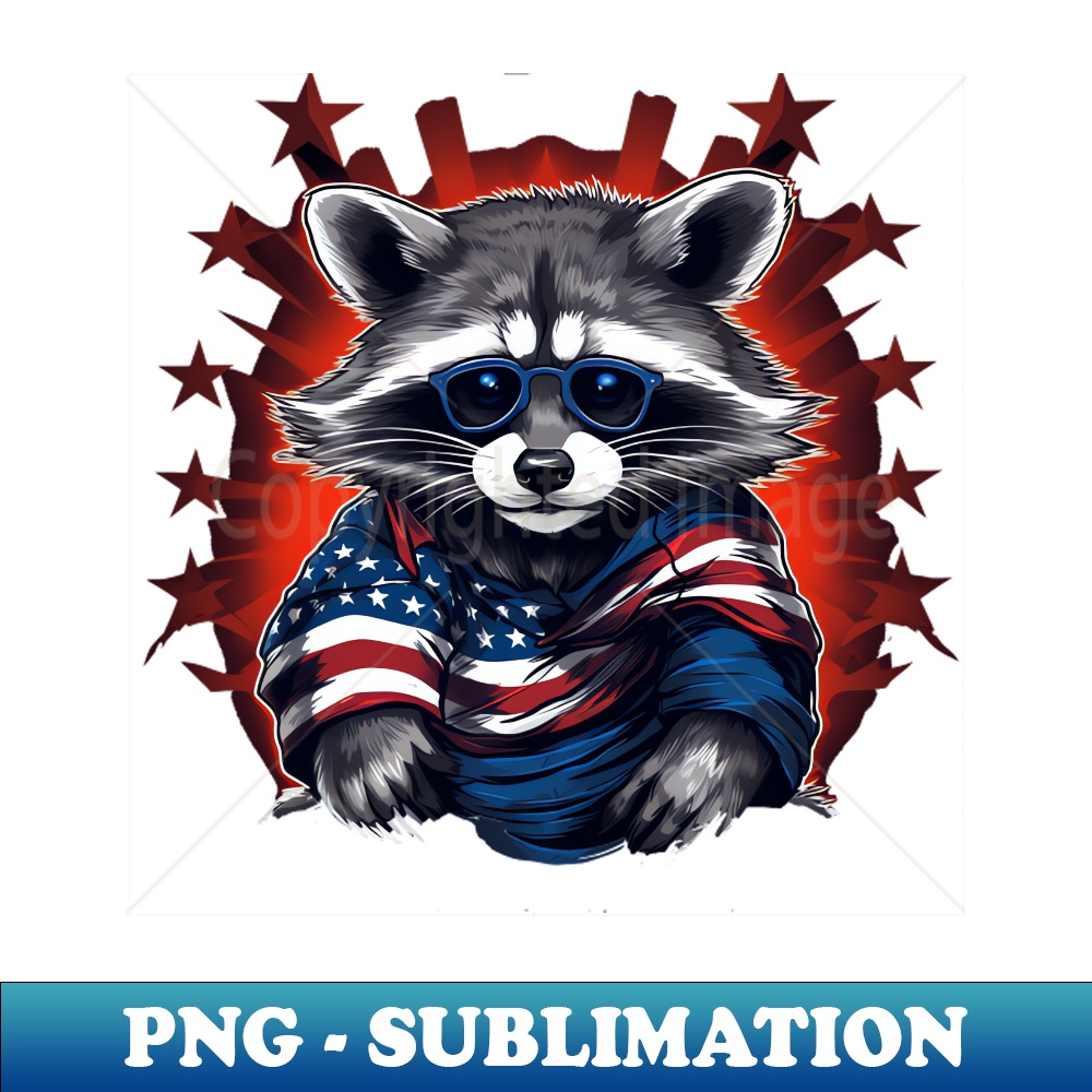 cool raccoon proudly American flaG - High-Resolution PNG Sub - Inspire ...