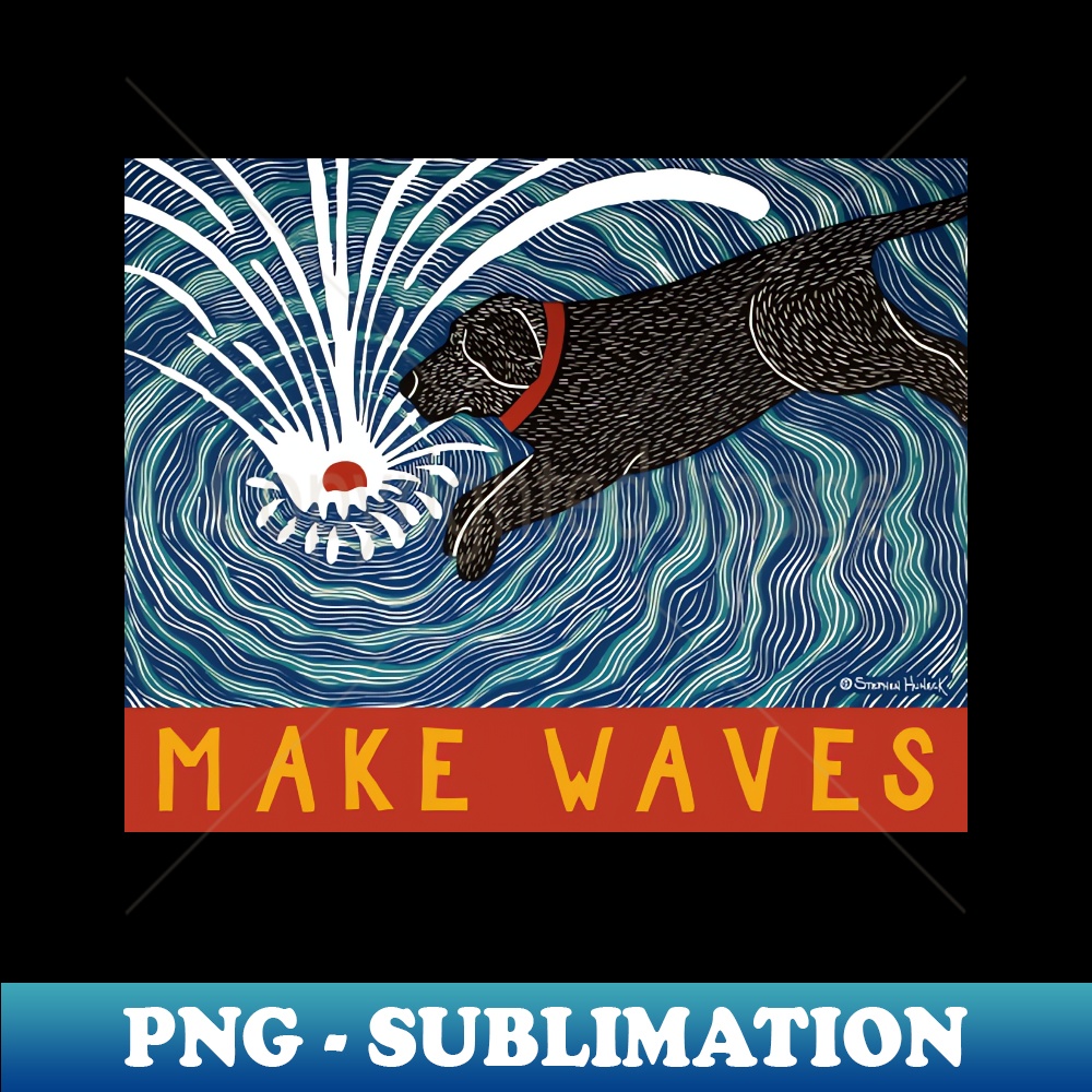 Stephen Huneck Make Waves Dog - PNG Transparent Sublimation - Inspire Uplift