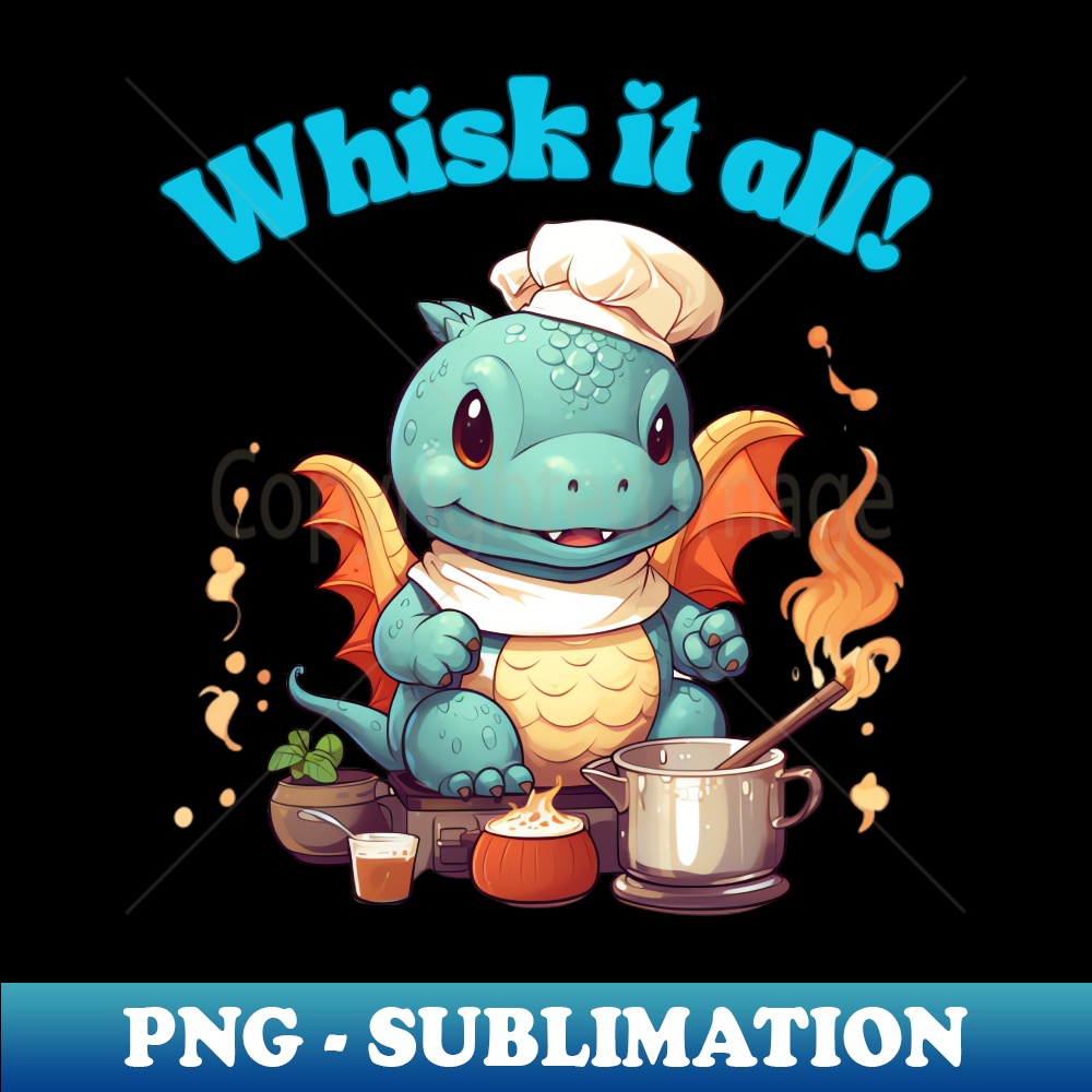 Whisk It All Adorable Chubby Dragon Cooking Design for a Das | Inspire ...