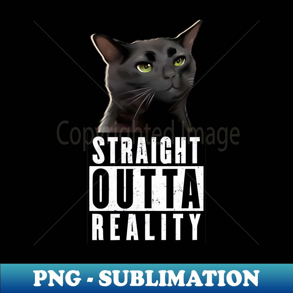 Black Cat Zoning Out Straight Outta Reality Cat Meme - Elega | Inspire ...