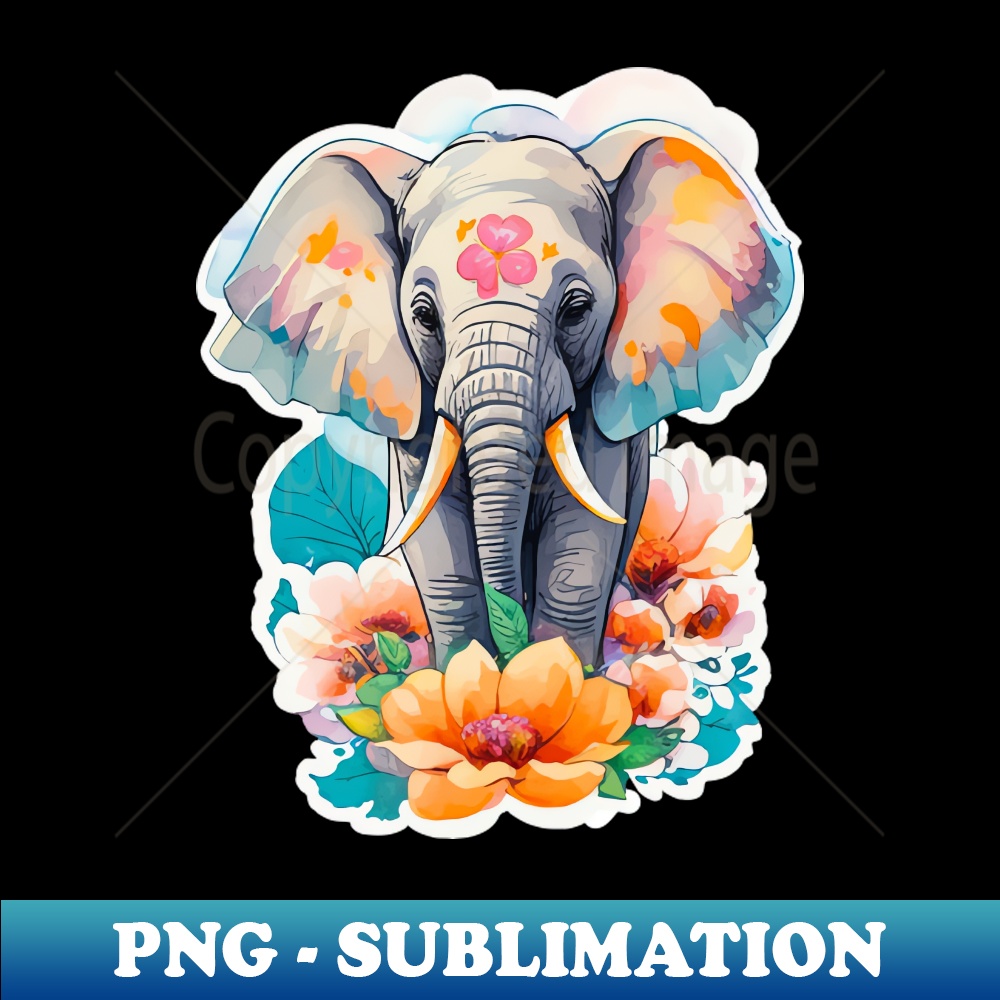 Minimal Cute Baby Elephant - PNG Transparent Sublimation Des - Inspire ...