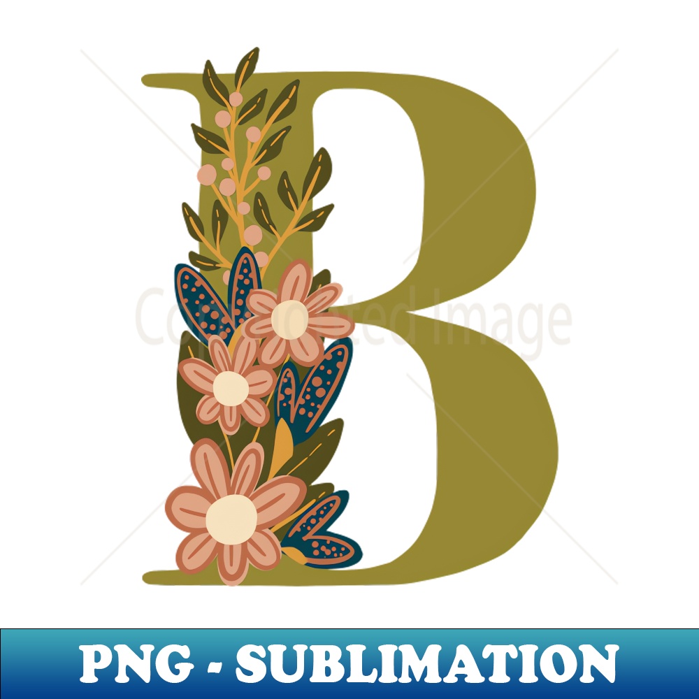 Floral Monogram Letter B - Aesthetic Sublimation Digital Fil | Inspire ...