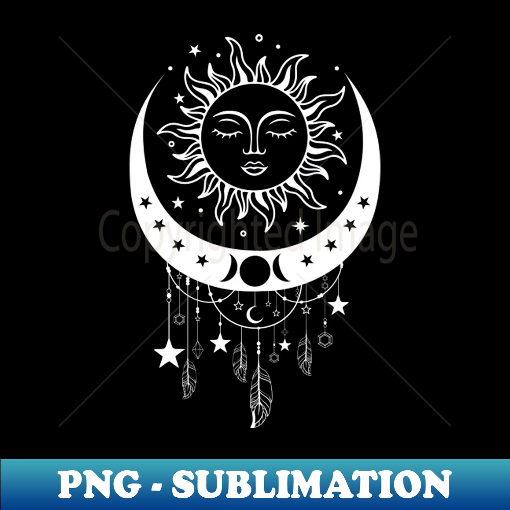 Sun and Moon White Color Design - PNG Transparent Sublimatio | Inspire ...