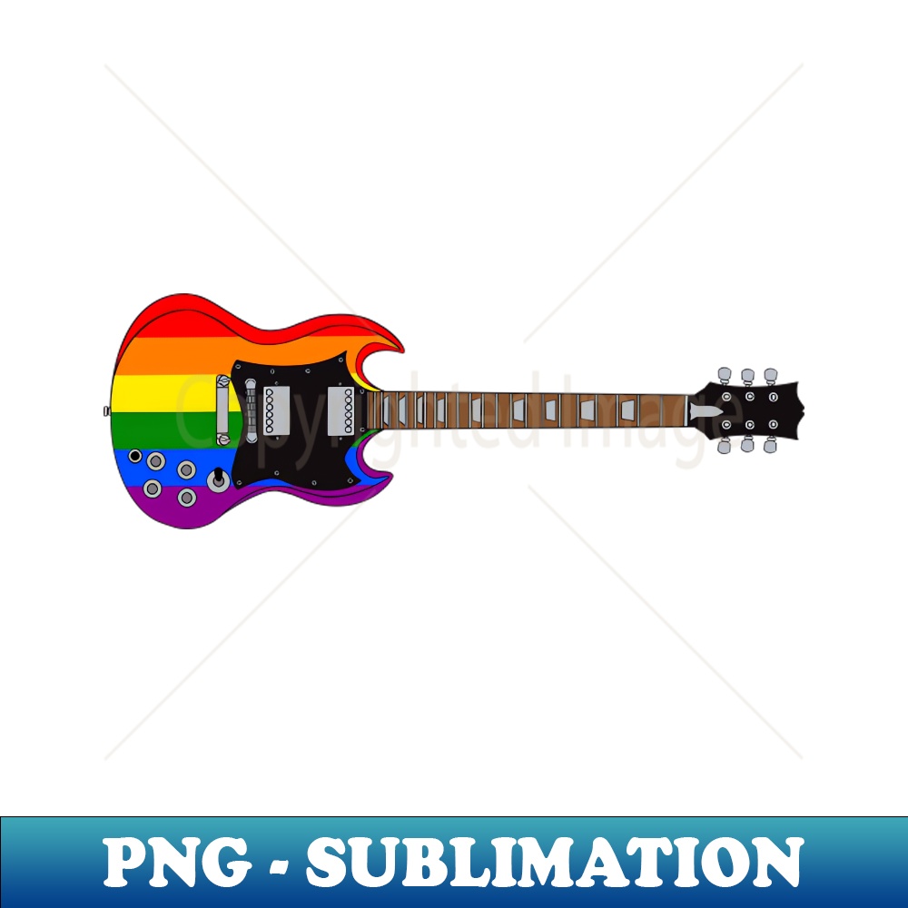 Rainbow Pride Flag Electric Guitar - PNG Transparent Sublima | Inspire ...