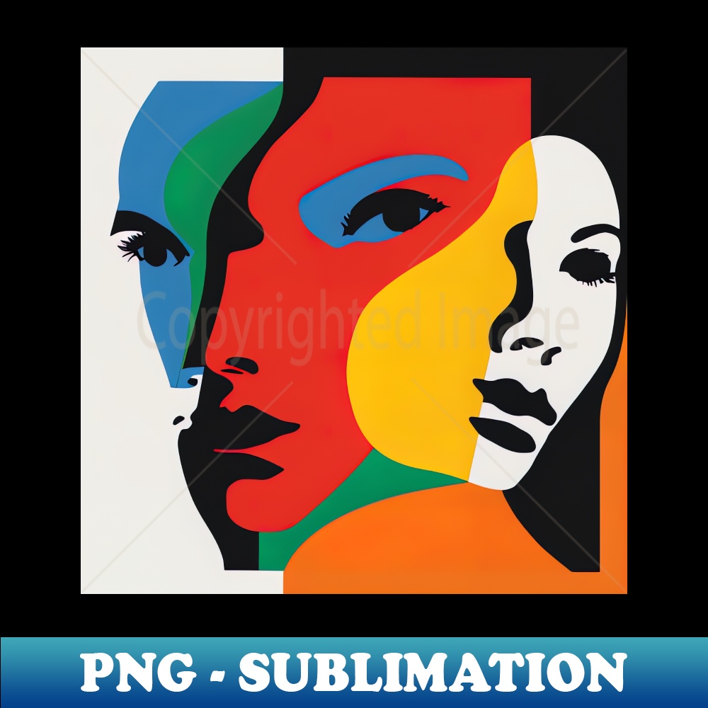 Abstract Painting Three Girls Faces - Decorative Sublimation | Inspire ...