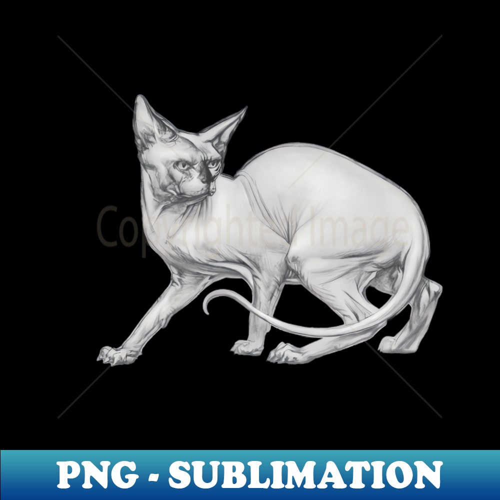 Realistic Sphinx Cat Graphite Drawing - Black and White Art | Inspire ...