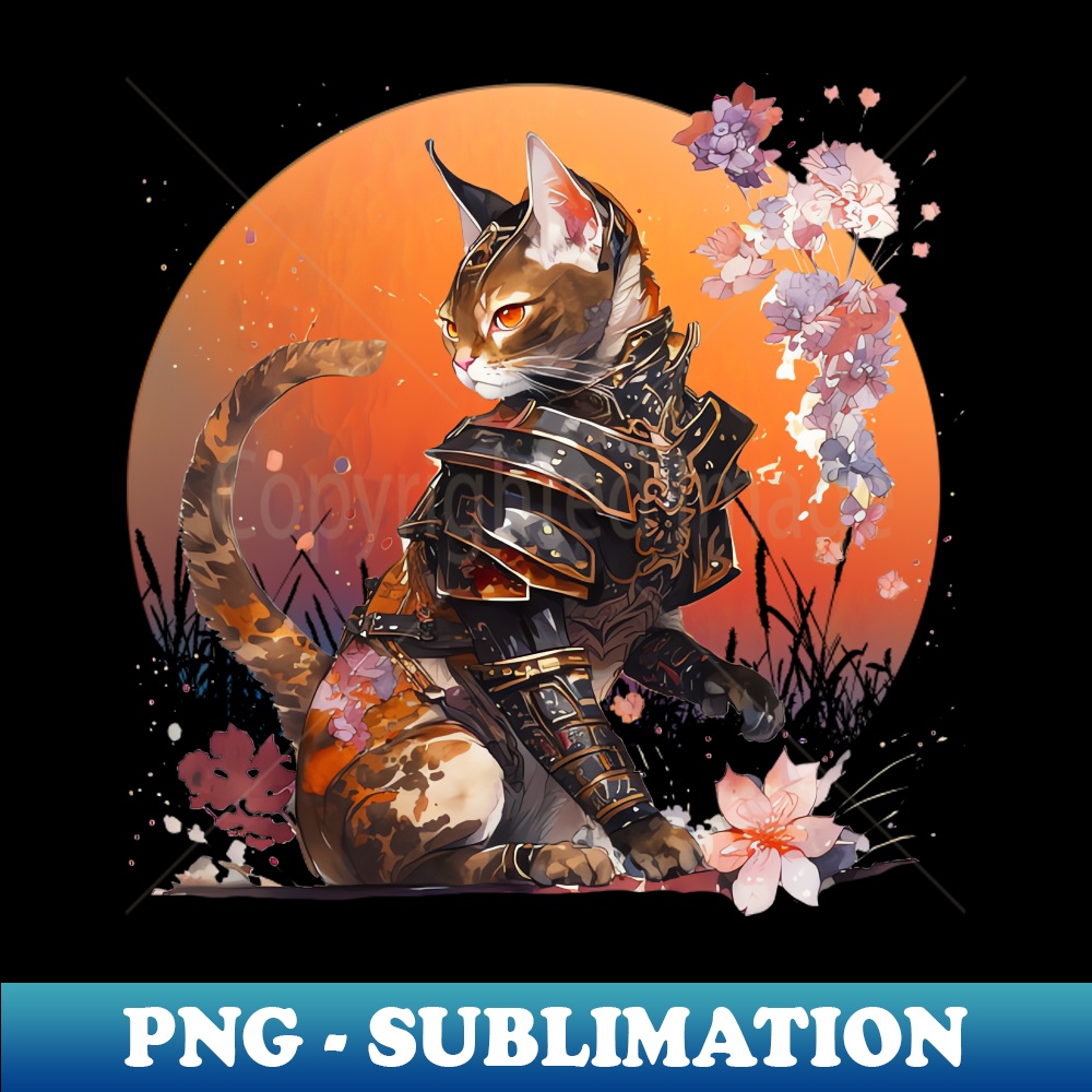 Japanese samurai cat tattoo kawaii ninja cat - Sublimation-R | Inspire ...