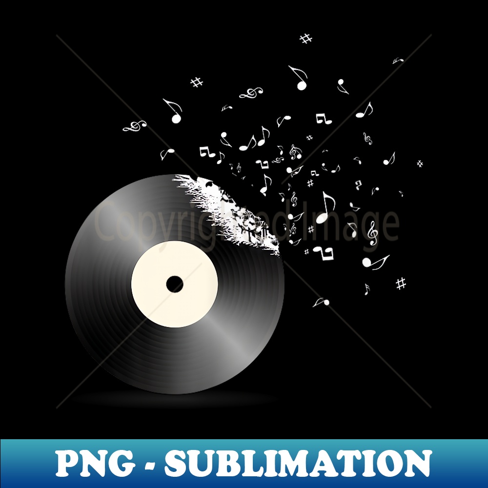 Vinyl Record - Music Notes - High-Resolution PNG Sublimation - Inspire ...
