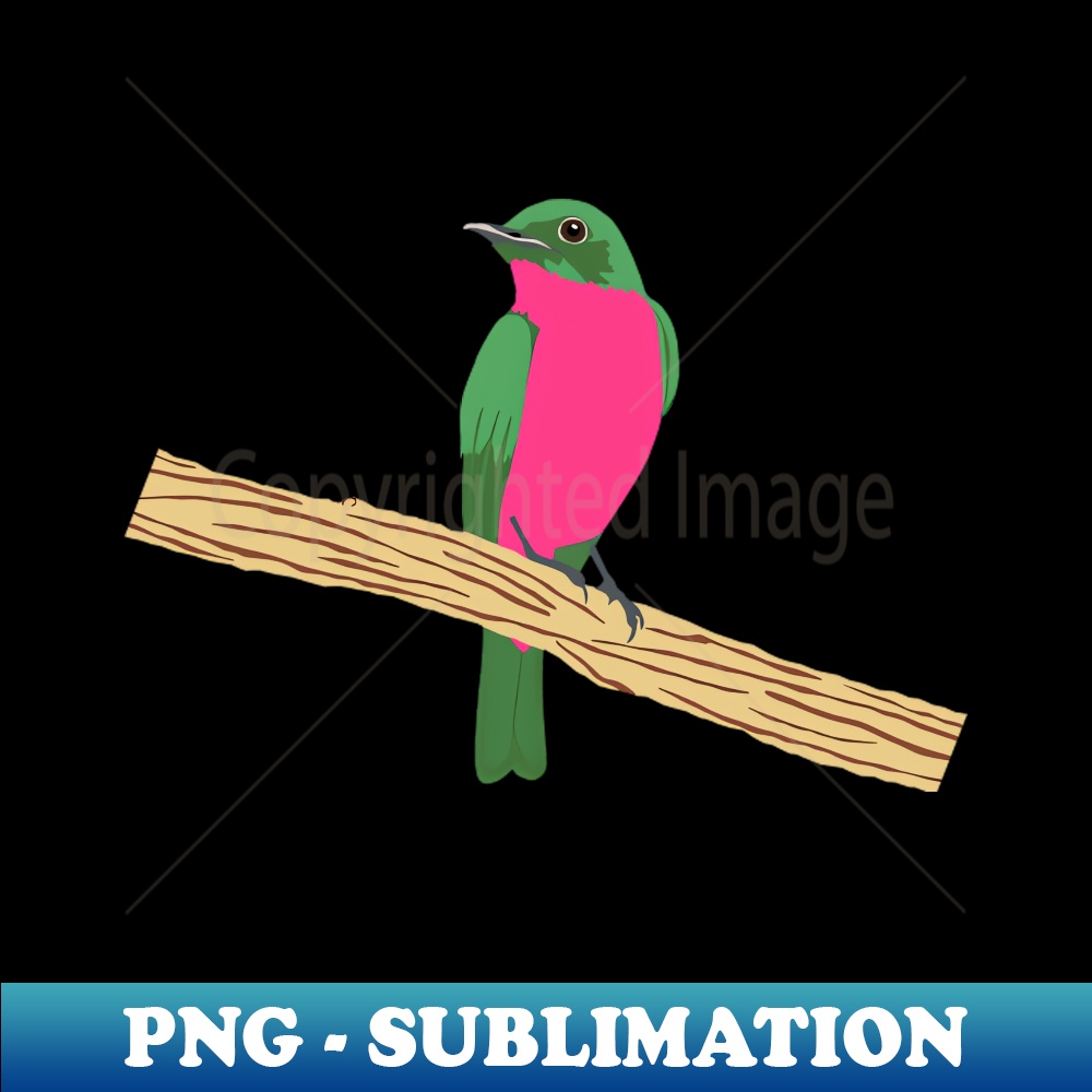 PINK AND GREEN BIRD ON A BRANCH - Exclusive PNG Sublimation | Inspire ...
