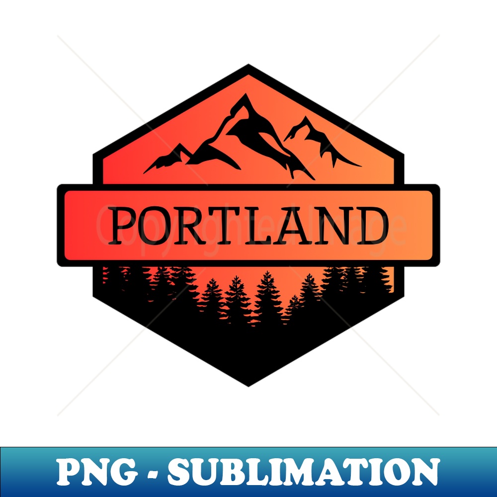Portland Mountains and Trees Orange - PNG Transparent Sublim | Inspire ...