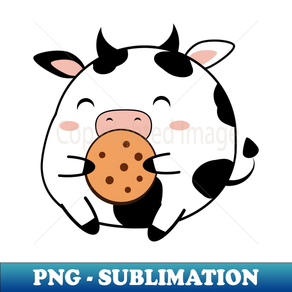 Happy cow eating cookie Cute cow Bull Cute sticker Kawaii co | Inspire ...