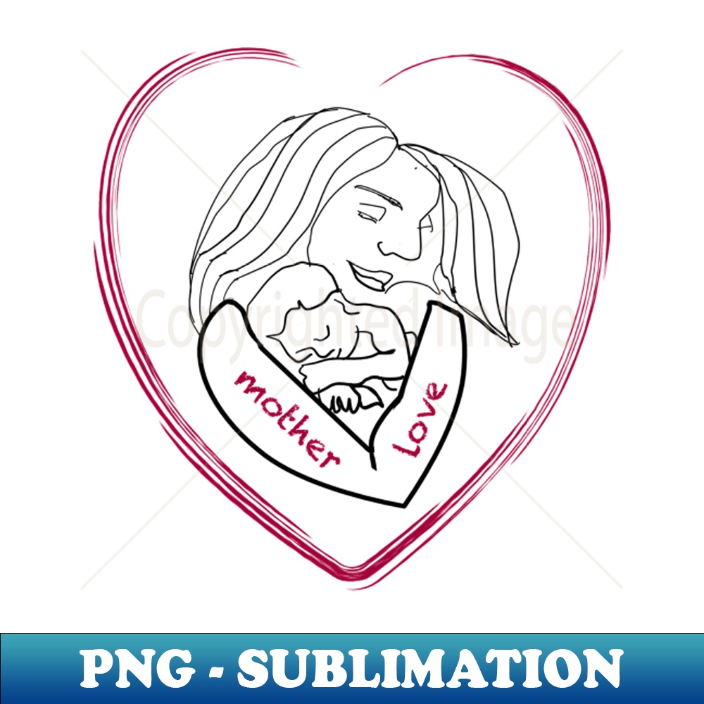 Mother and Child Line Art - Elegant Sublimation PNG Download | Inspire ...