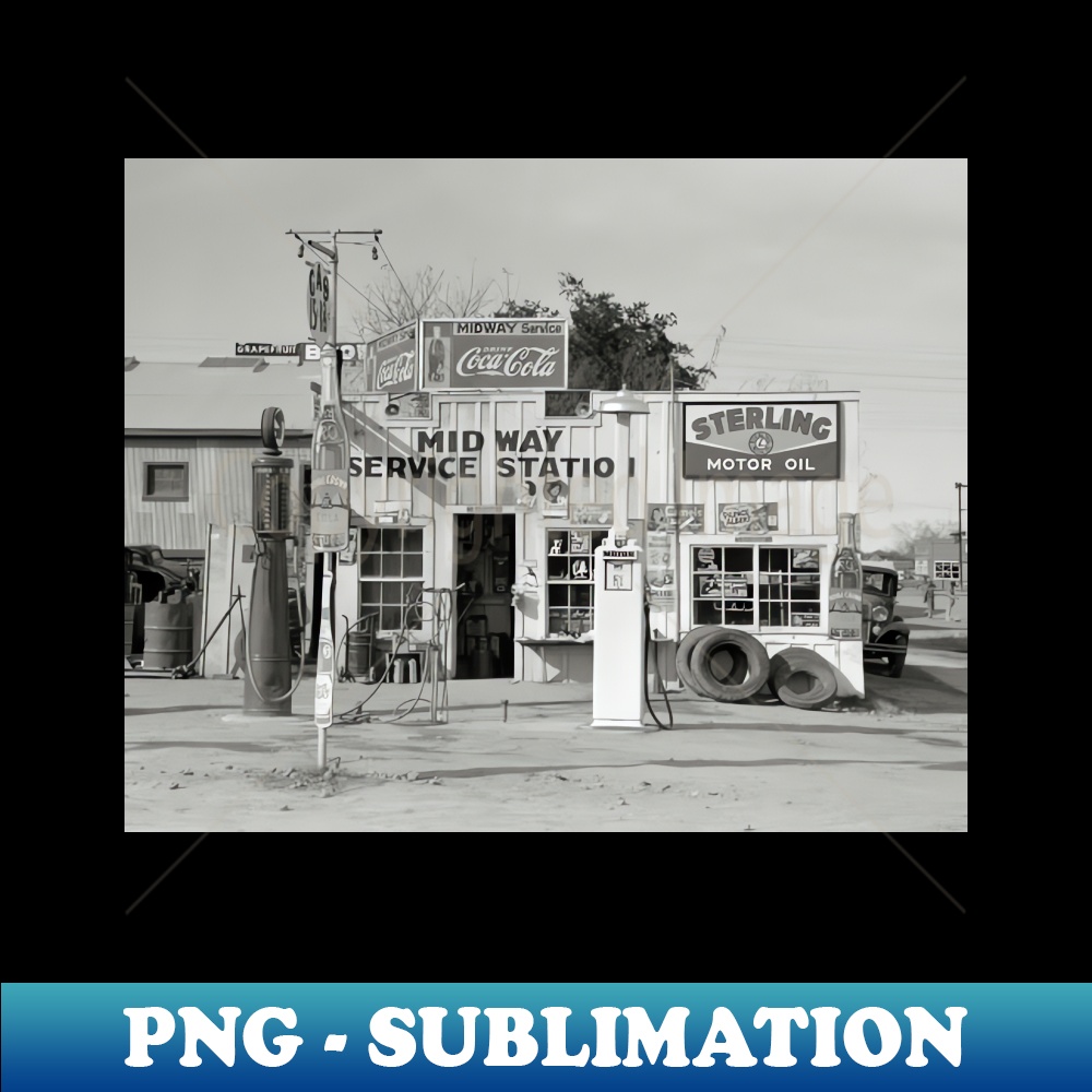 Midway Service Station 1939 Vintage Photo - Professional Sub | Inspire ...