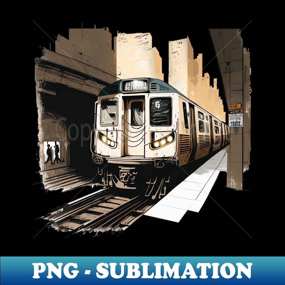 NYC Subway Illustration - Instant PNG Sublimation Download - | Inspire ...