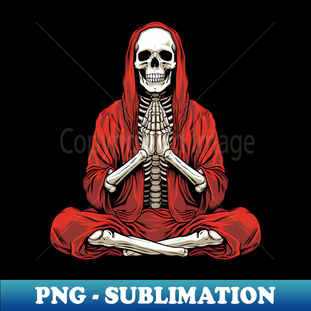 Skeleton in a meditating pose Digital art Halloween decorati | Inspire ...