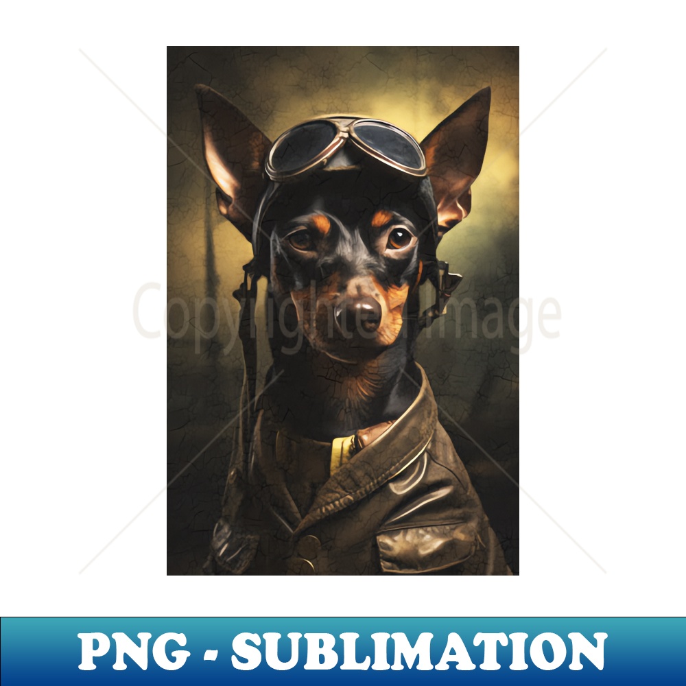 Pinscher Dog in American Pilot Uniform - Exclusive PNG Subli | Inspire ...
