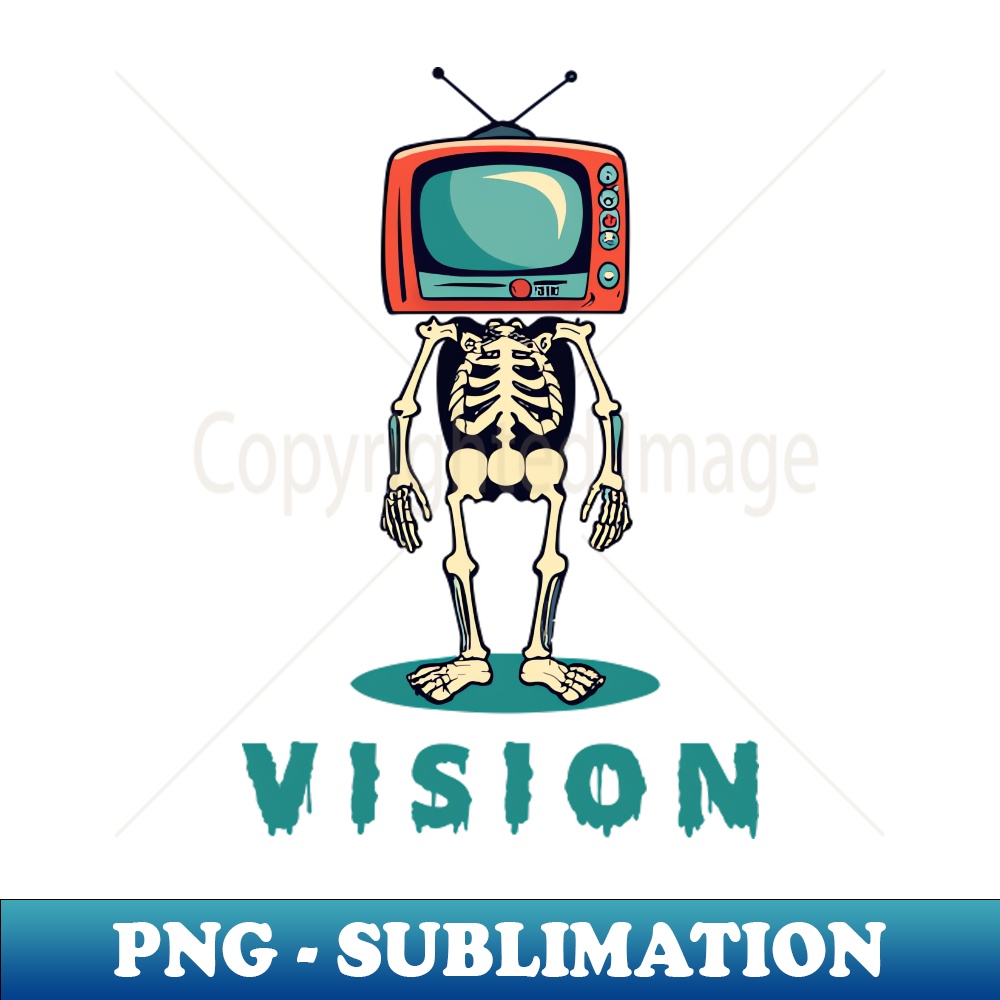 Skeleton TV Vision - Unique Sublimation PNG Download - Add a | Inspire Uplift