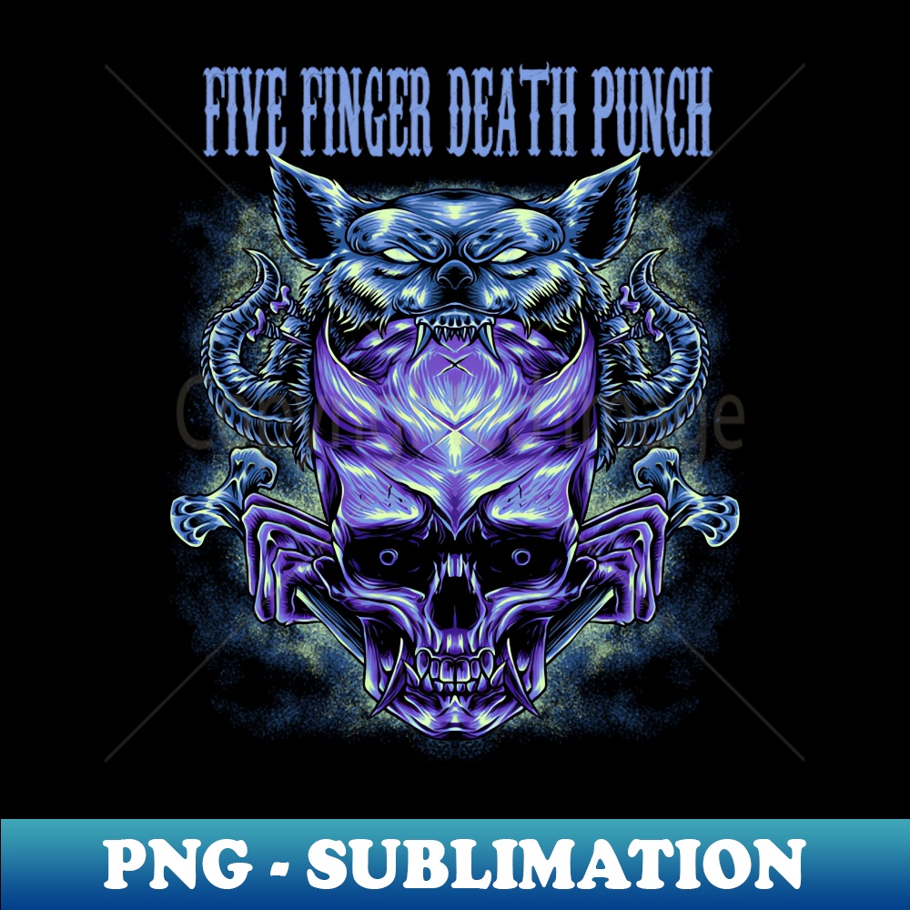 FIVE FINGER DEATH PUNCH BAND MERCHANDISE - Retro PNG Sublima | Inspire Uplift