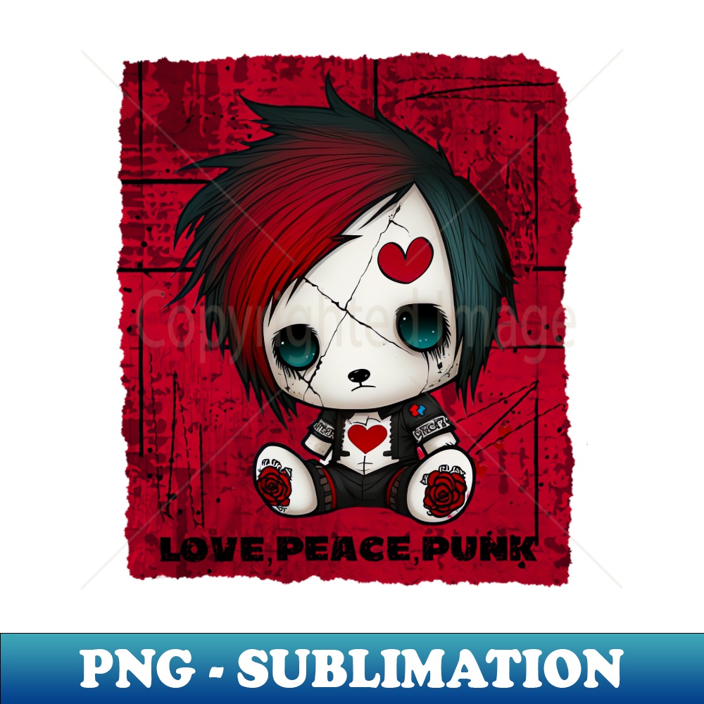 Love Peace Punk Chibi - PNG Transparent Sublimation Design - | Inspire ...