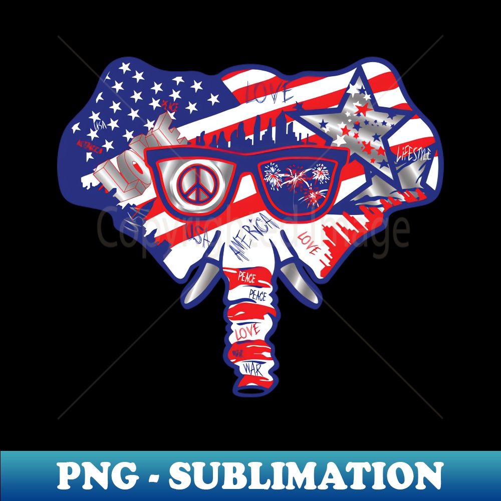 Bless America Lee The Elephant - Digital Sublimation Downloa - Inspire ...