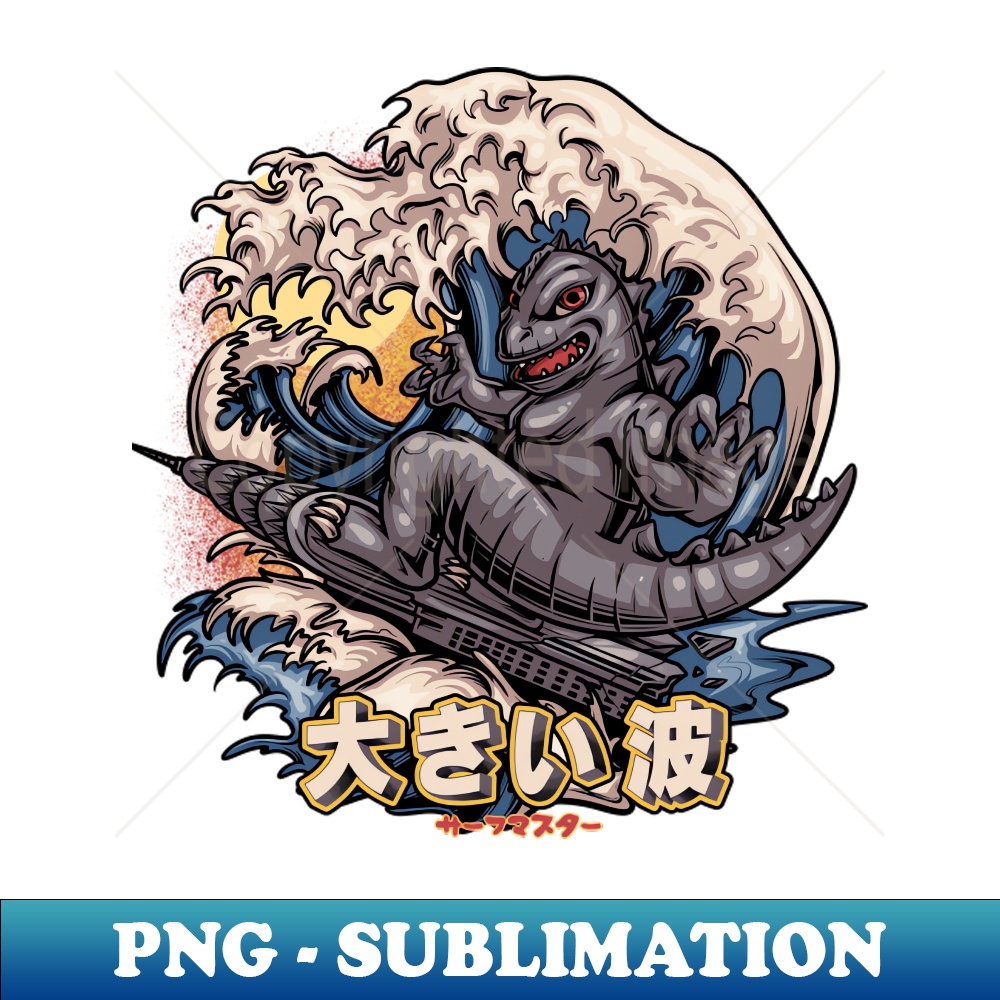 Surfing Godzilla - Instant PNG Sublimation Download - Unleas - Inspire ...