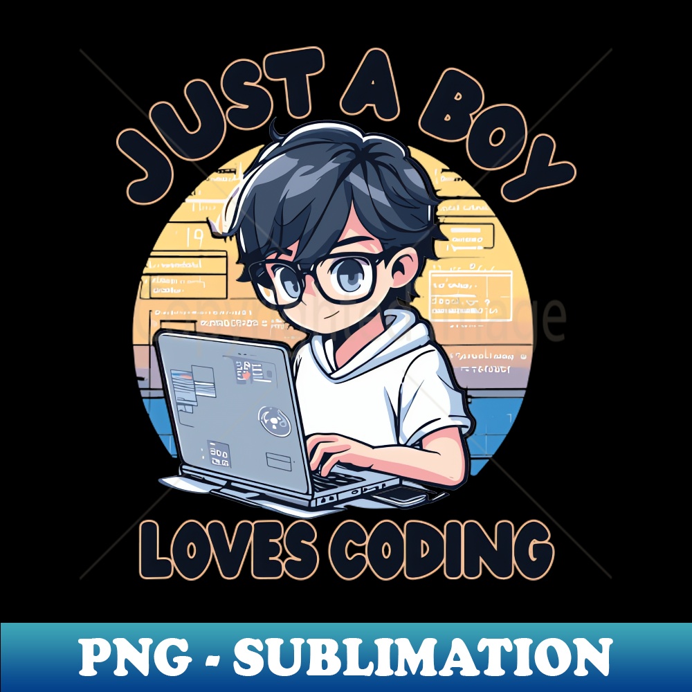 boy working with laptop just a boy loves coding - Elegant Su | Inspire ...