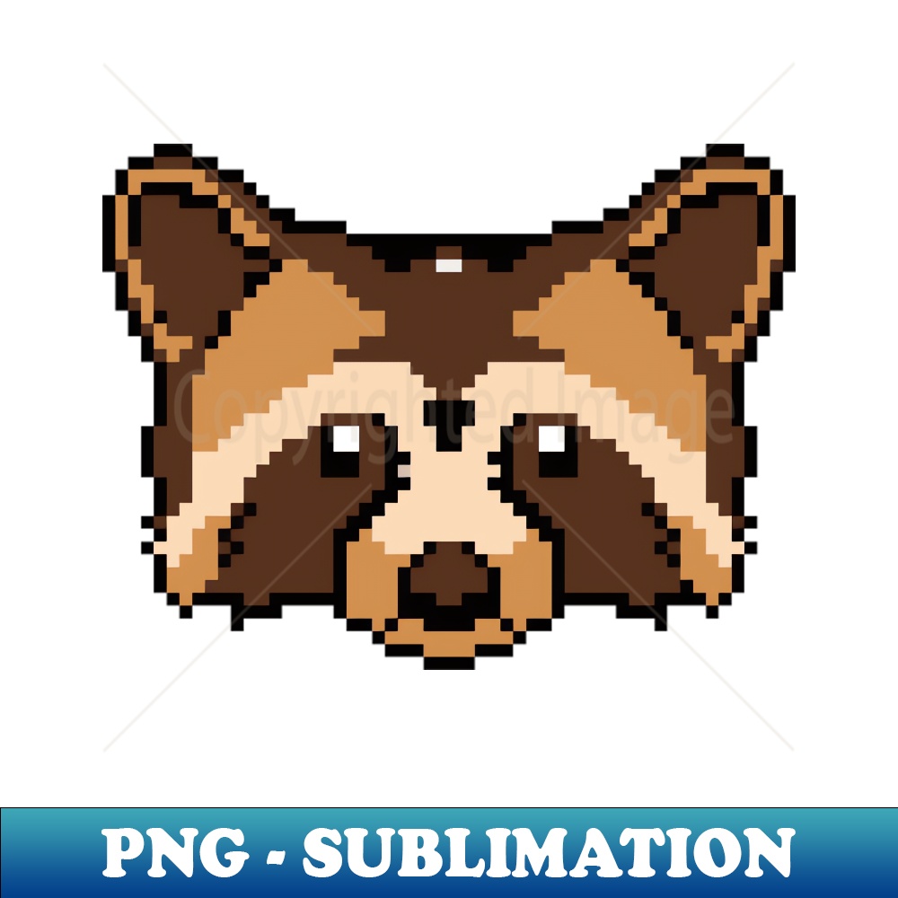 Pixelated Raccoon Face - Funny Raccoon - PNG Transparent Sub | Inspire ...