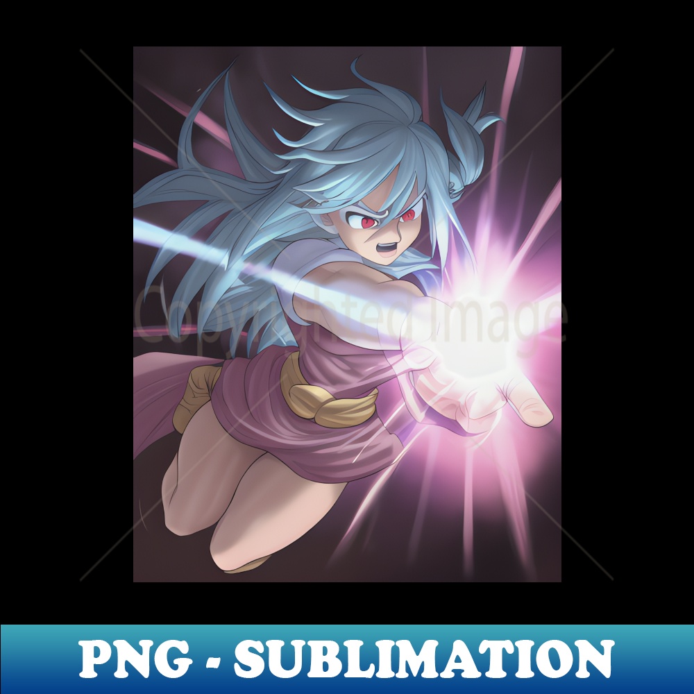 Magical Anime Girl Blue Hair Red Eyes - Modern Sublimation P | Inspire ...