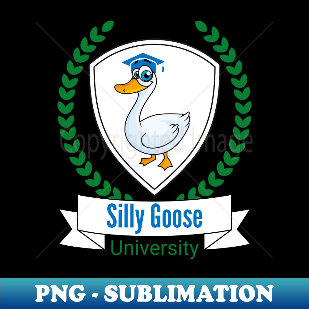 Silly Goose University - Cartoon Goose Design With Green Det | Inspire ...