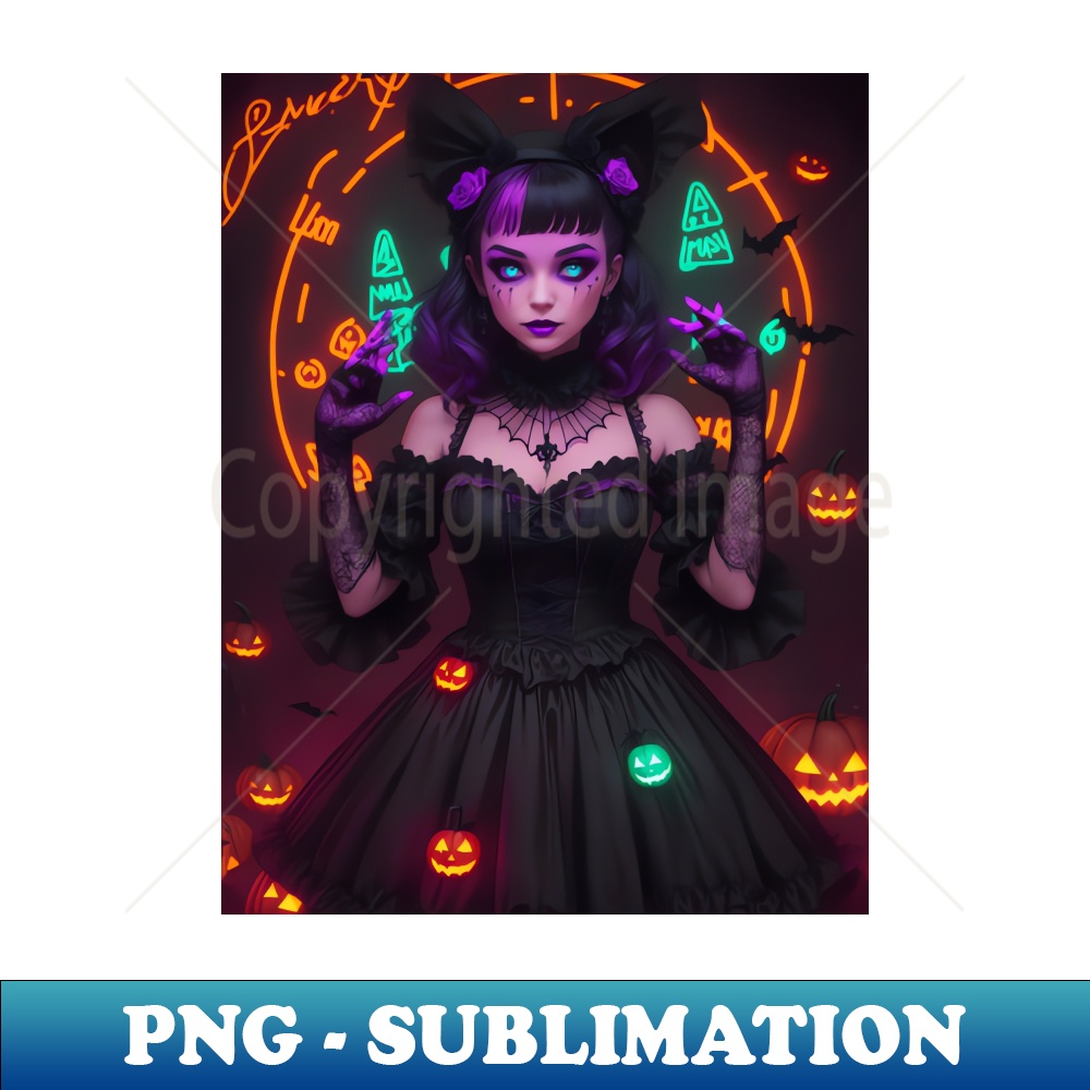 Halloween Spooky Neon Black Magic Witch - Professional Subli | Inspire ...