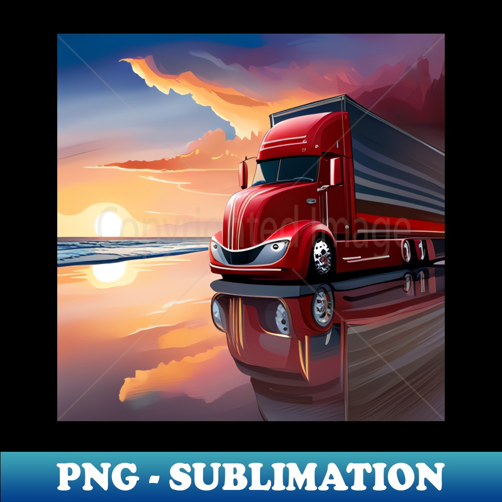 Big Rig Ocean Sunset - Elegant Sublimation PNG Download - Fa | Inspire ...