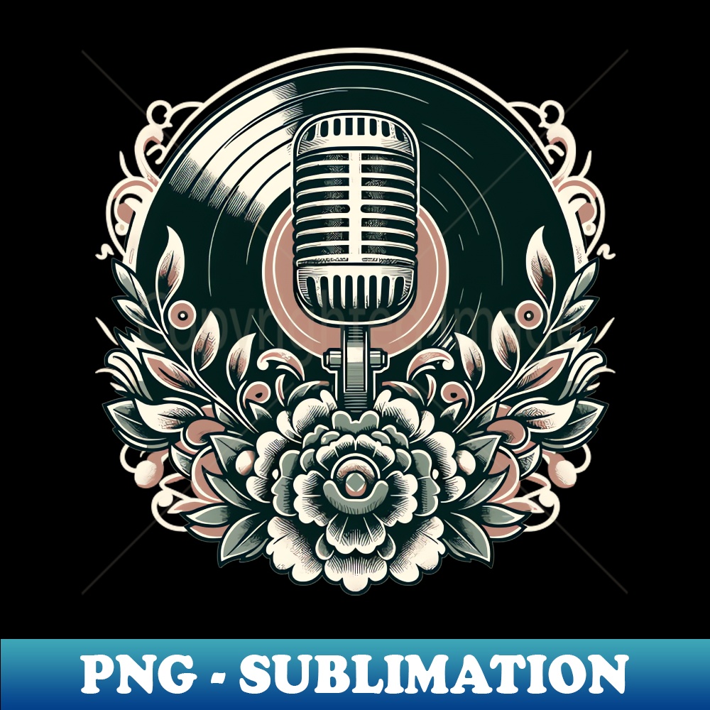 Vintage style microphone - Aesthetic Sublimation Digital Fil | Inspire ...