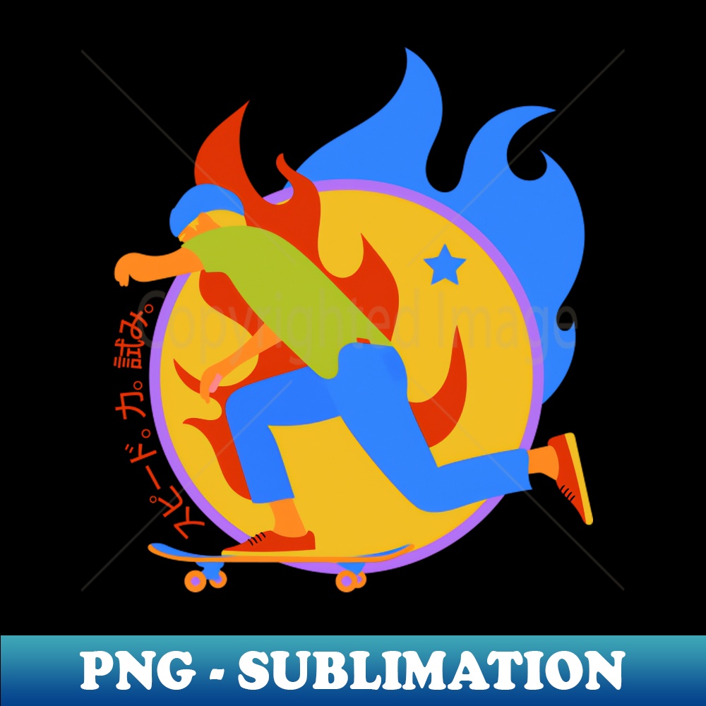 Skater boy on fire background - Digital Sublimation Download | Inspire ...