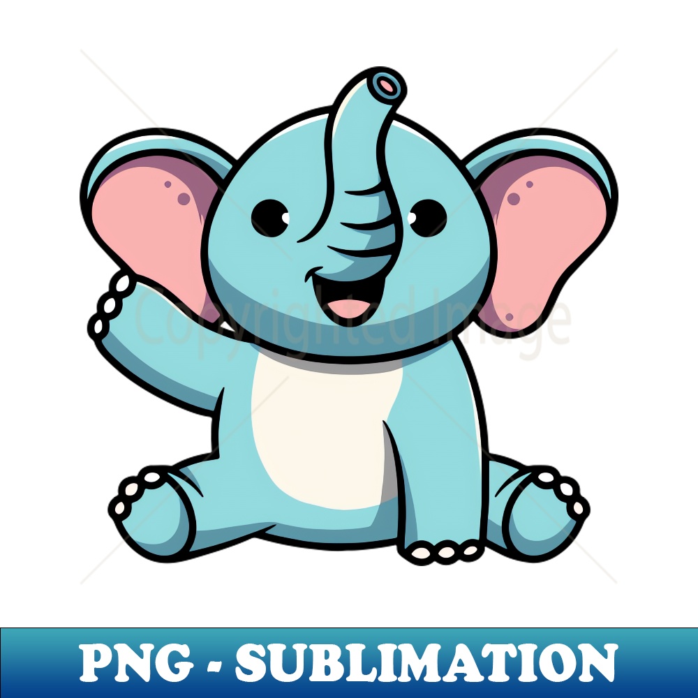 Cute Baby Elephant Smiling - Premium PNG Sublimation File - | Inspire ...
