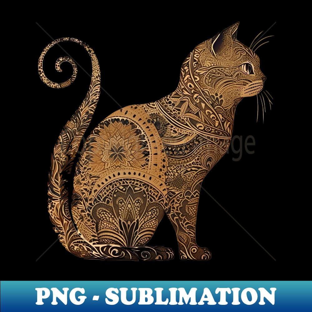 Cat henna style - PNG Transparent Sublimation Design - Perfe | Inspire ...