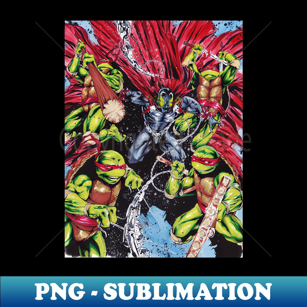 Spawn and TMNT Team-Up - Exclusive PNG Sublimation Download - Inspire Uplift