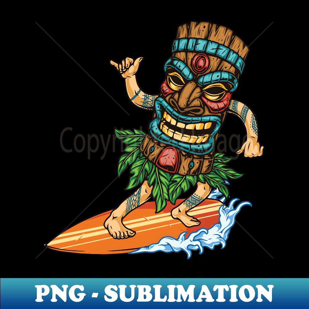 Surfing With Surfer Tiki Mask Riding Wave Isolated - Special | Inspire ...