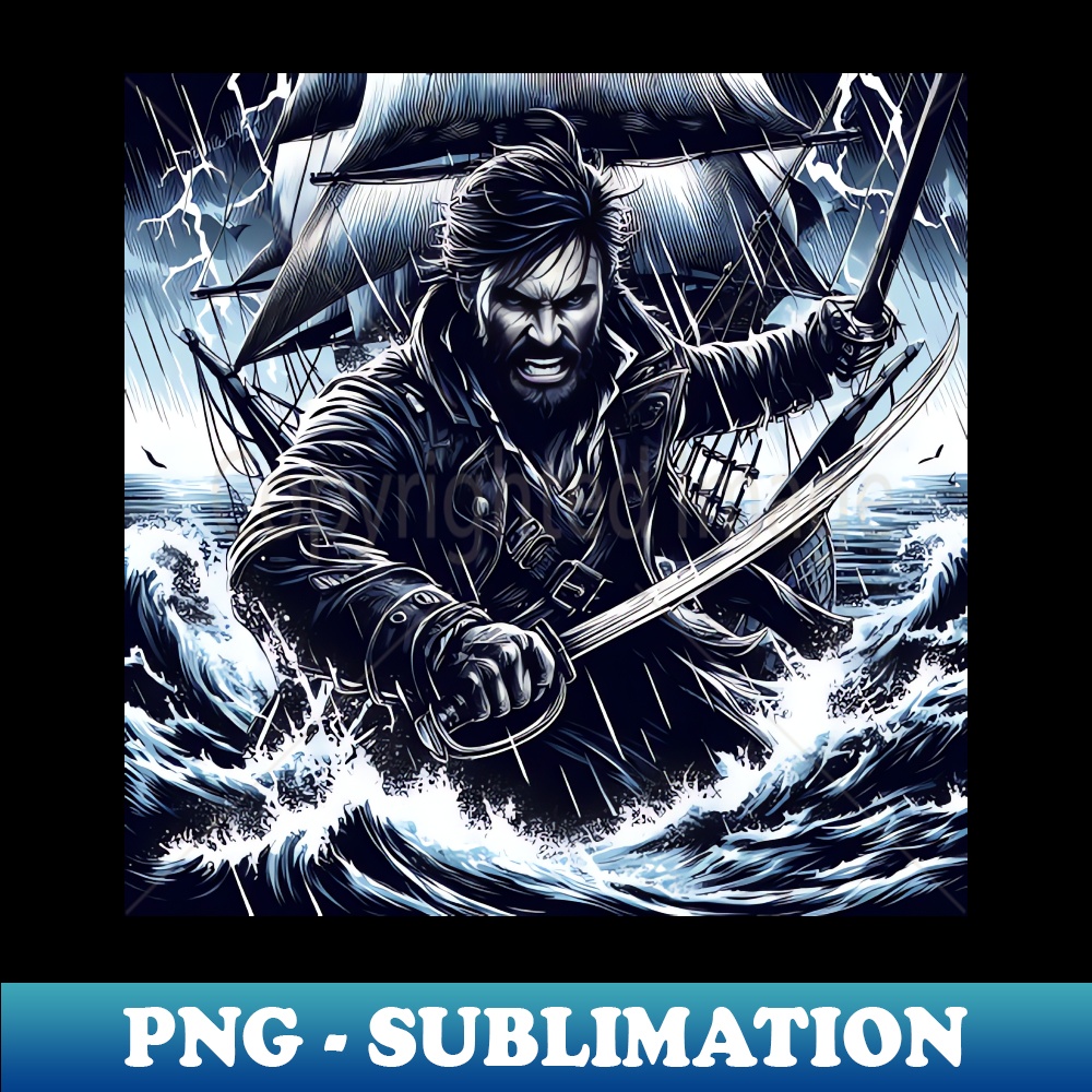 Pirate In Sea Storm - Signature Sublimation PNG File - Creat | Inspire ...