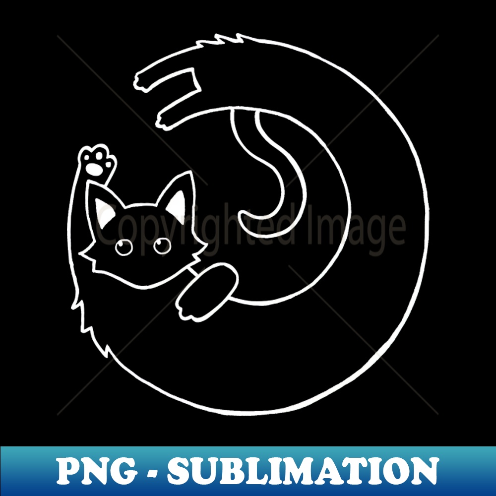 Long Cat Logo - White - PNG Transparent Sublimation Design - | Inspire ...