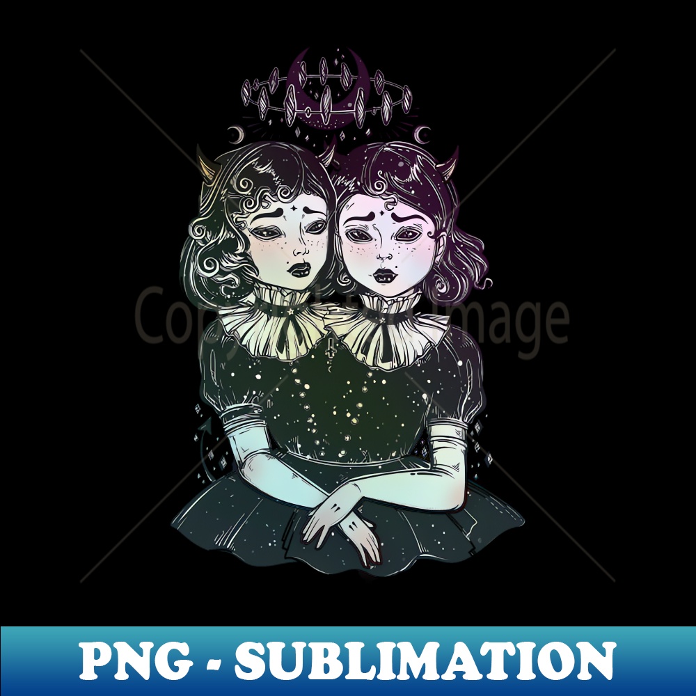 Twitches - Two Twin Witches - Retro PNG Sublimation Digital | Inspire ...