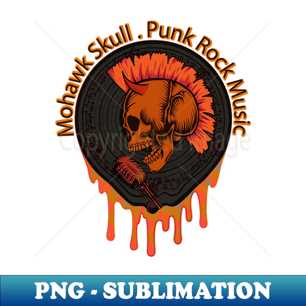 Punk Skull with Mohawk - Instant Sublimation Digital Downloa | Inspire ...