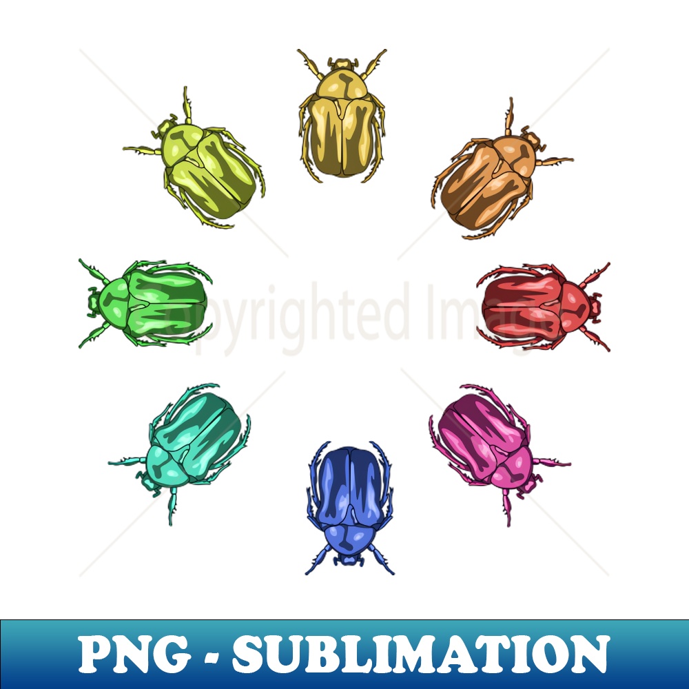 Colorful Scarab beetle chromatic circle illustration - PNG T - Inspire ...