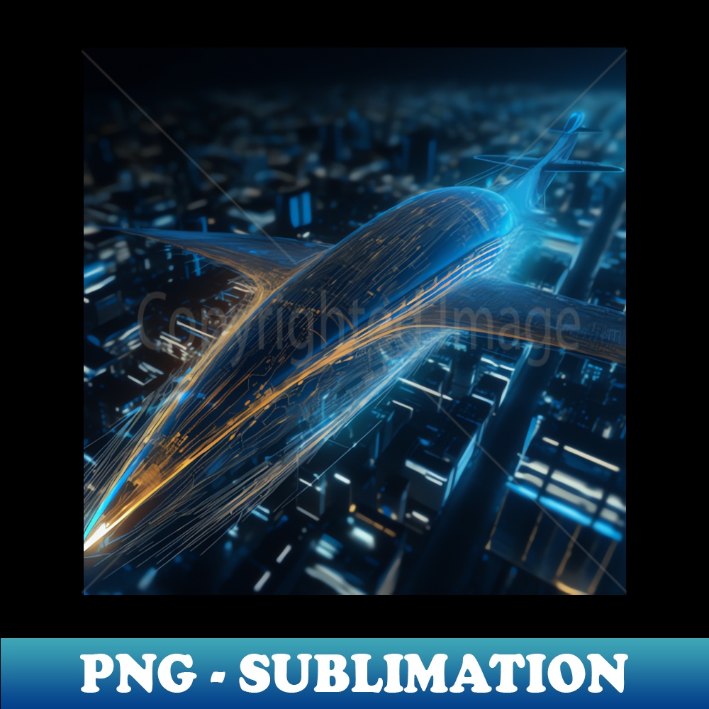 Digital Velocity The Futuristic Supersonic Soar - Vintage Su | Inspire Uplift