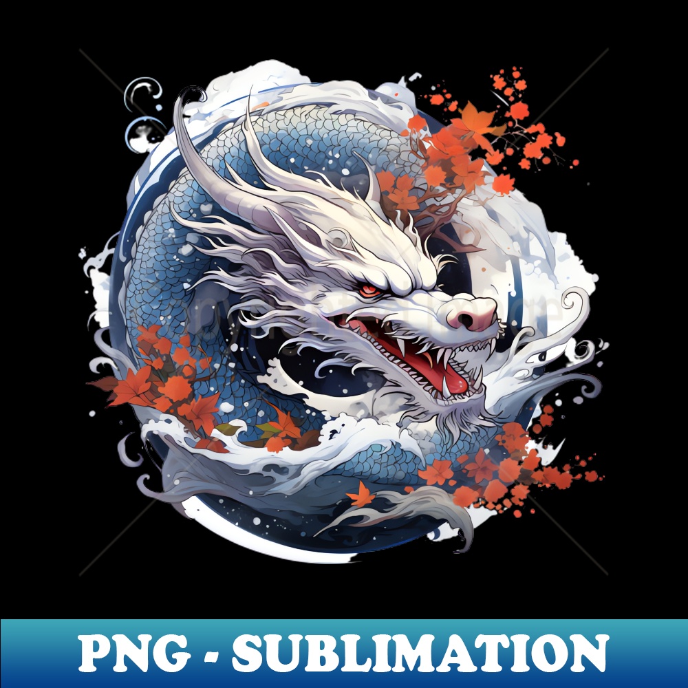 Blue Dragon Japanese Style - High-Resolution PNG Sublimation | Inspire ...