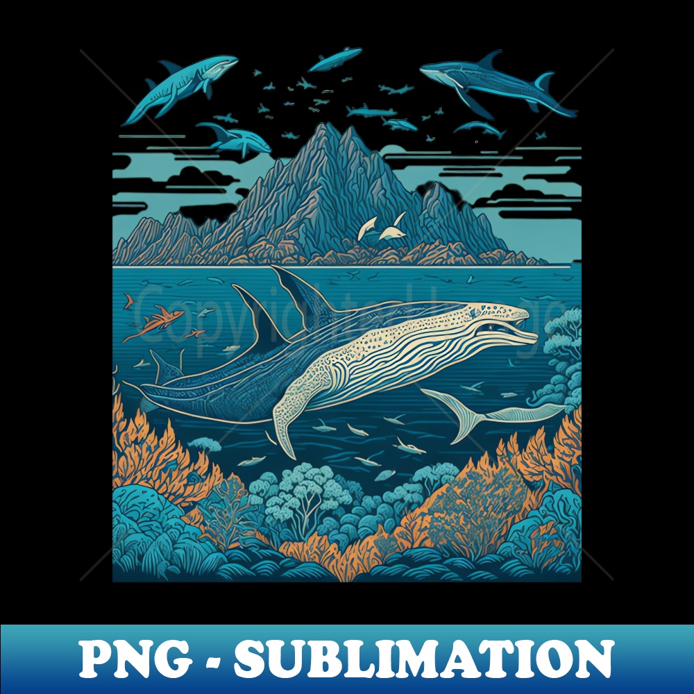 A detailed illustration with sea wolfs and whales - Exclusi - Inspire ...