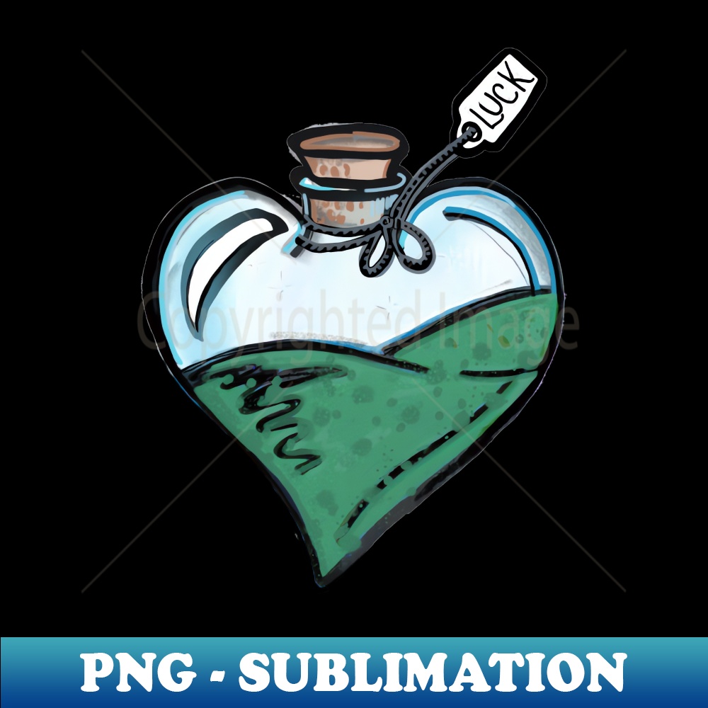 Good Luck Potion - green liquid in a heart bottle - Premium | Inspire ...