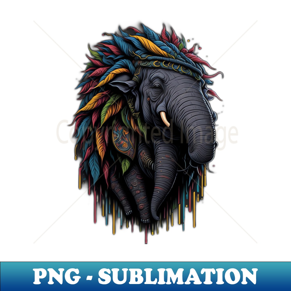 Colorful Elephant - PNG Transparent Sublimation Design - Bri - Inspire ...