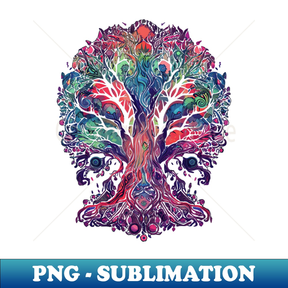 DMT Art Style Shamanic Tree Of Life - PNG Transparent Digita | Inspire ...